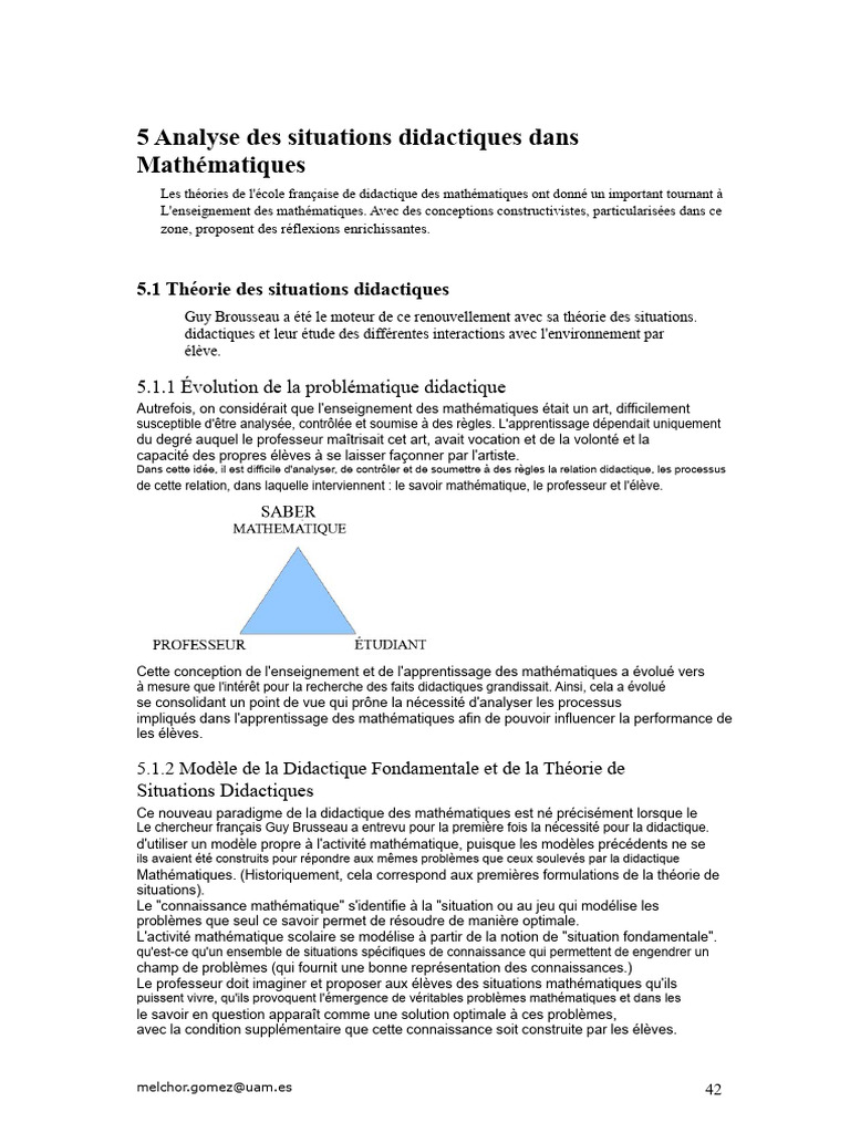Analyse des Situations Didactiques en Mathématiques | PDF ...