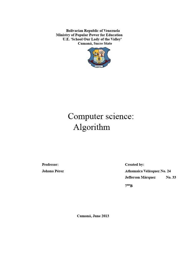 Parts and Elements For The Construction of An Algorithm | PDF ...