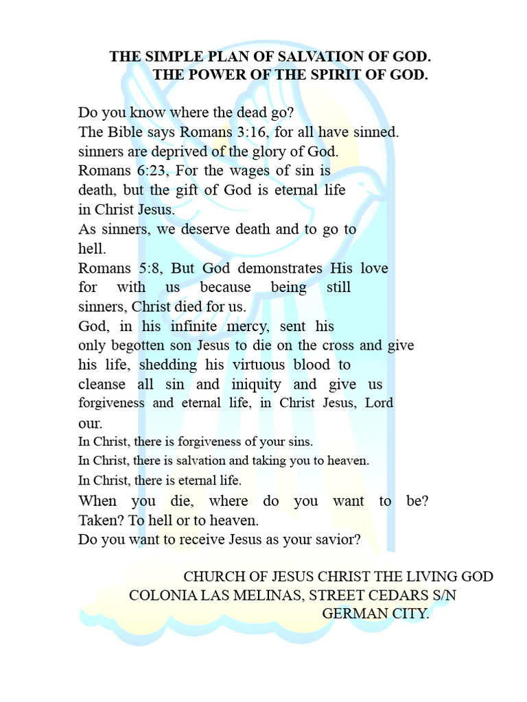 God's Simple Plan for Salvation | PDF