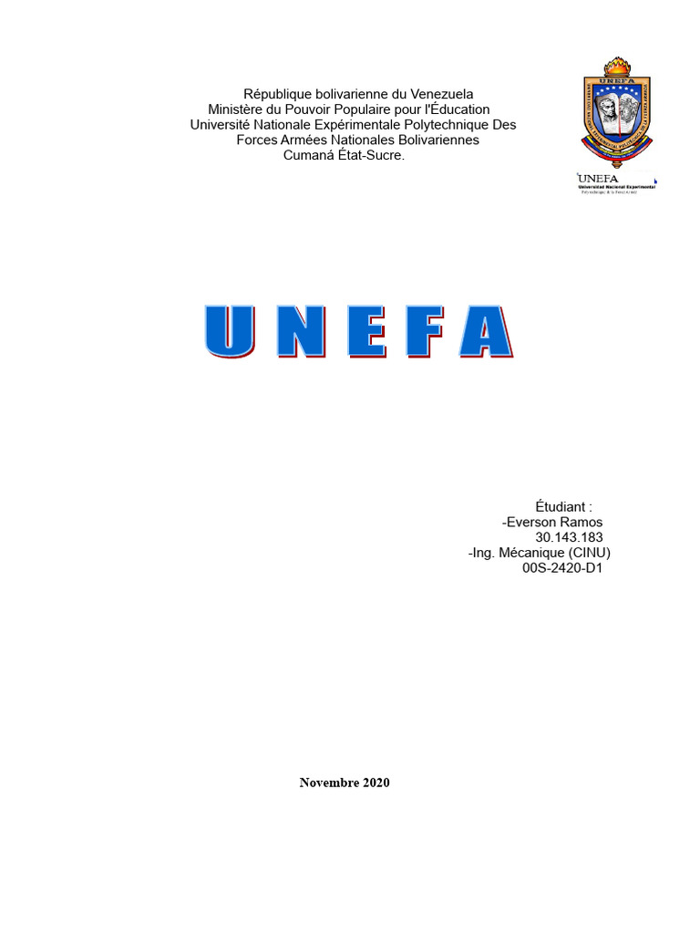 Présentation de l'UNEFA au Venezuela | PDF | Université | Enseignement