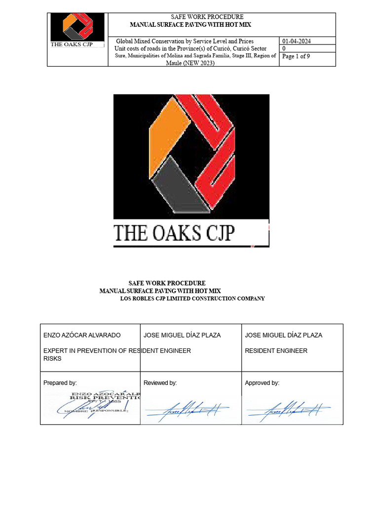 PTS Manual Patching With Hot Mix | PDF | Personal Protective Equipment ...