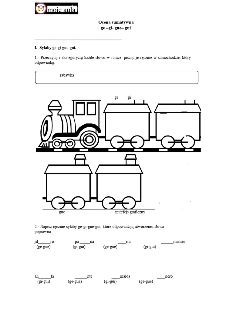 Test Użycie Ge Gi Gue Gui | PDF