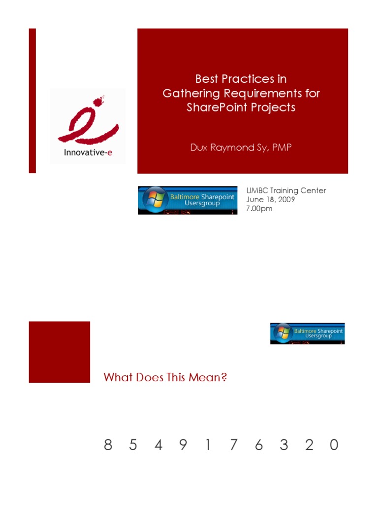 Best Practices in Gathering Requirements For Sharepoint Projects | PDF ...