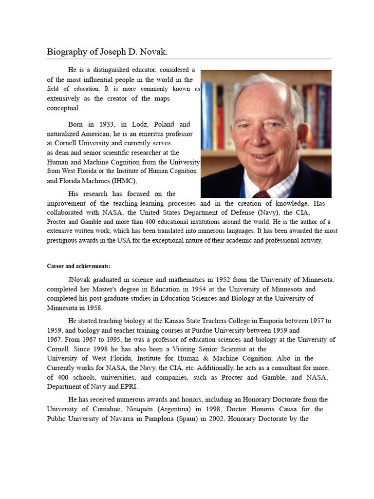 Biography and Works of Joseph Novak (By - RamonCorrales) | PDF ...