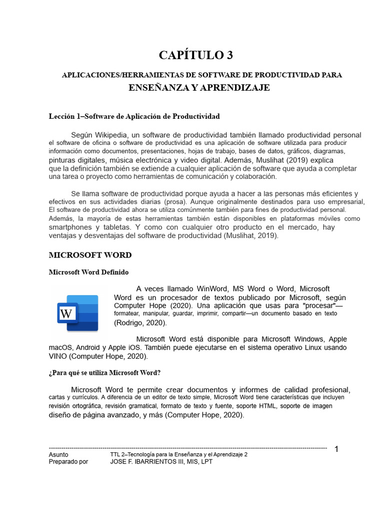 TTL-2-CAPÍTULO-3-Herramientas de Software de Productividad para La Enseñanza y El Aprendizaje ...