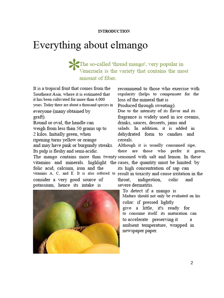 Mango Complete Information | PDF | Mango | Grafting