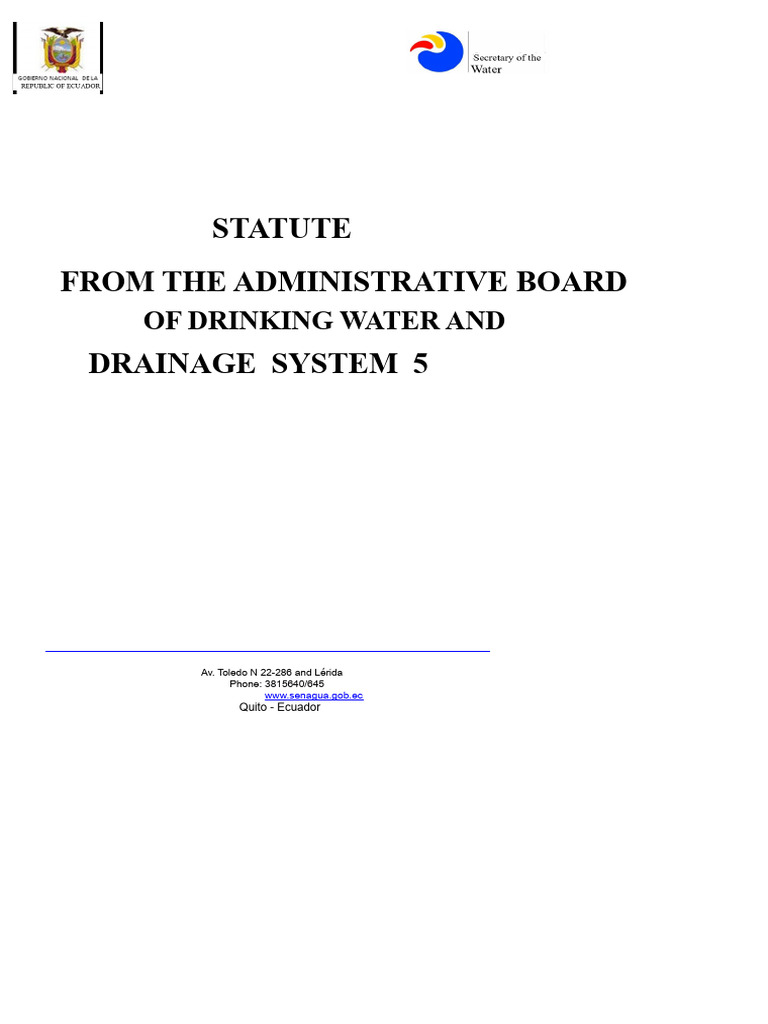 JAAPyS Statute for Water Management | PDF | Drinking Water | Regulatory ...