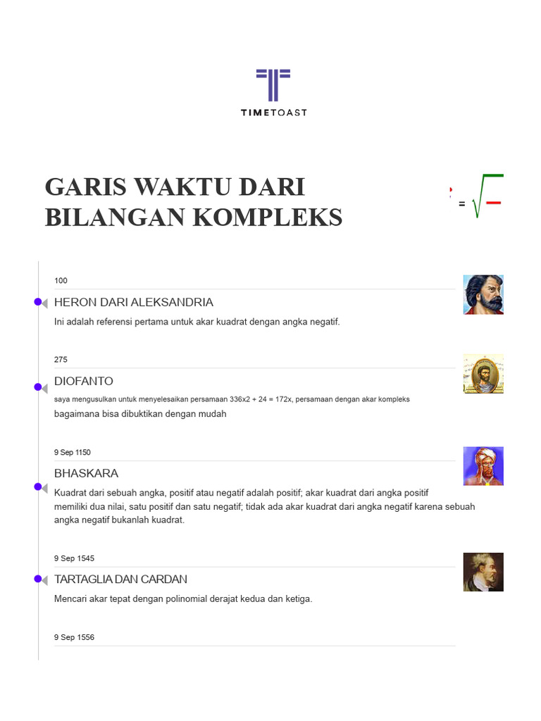 GARIS WAKTU ANGKA KOMPLEKS timeline _ Timetoast | PDF
