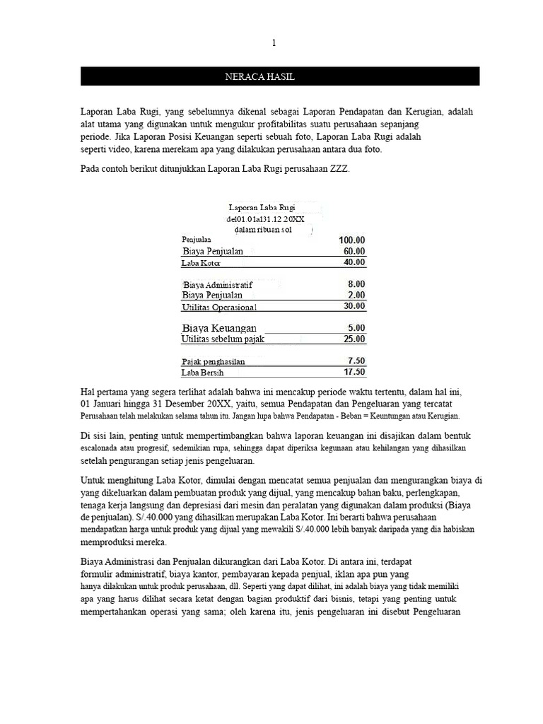 Laporan Laba Rugi | PDF