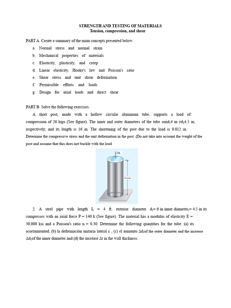 Materials Resistance Work V1 2017-1 | PDF | Deformation (Engineering) | Elasticity (Physics)