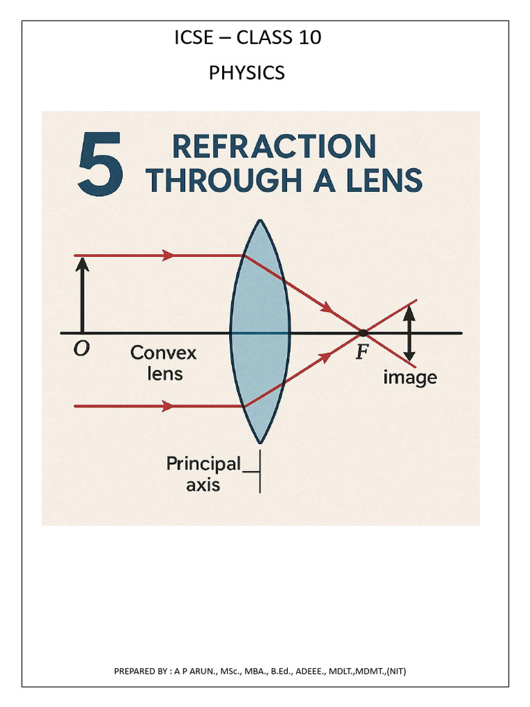 Chapter - 5 - Refraction Through a Lens | PDF | Optics | Electrodynamics