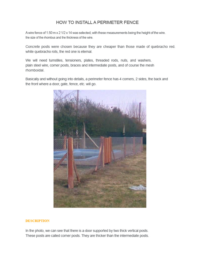 How To Build A Perimeter Fence | PDF | Pi | Concrete