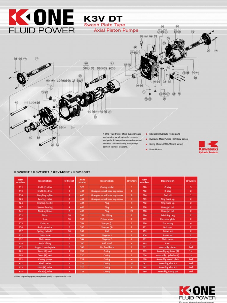 K3V Parts | PDF | Valve | Engines
