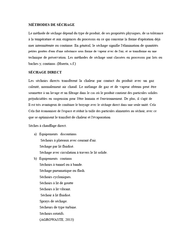 Méthodes de Séchage Efficaces | PDF | Chaleur | Résistance (électricité)