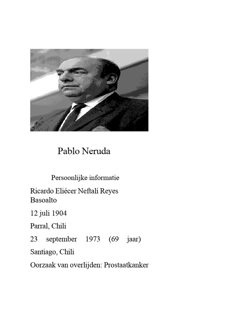Bibliografische Gegevens, Pablo Neruda. | PDF