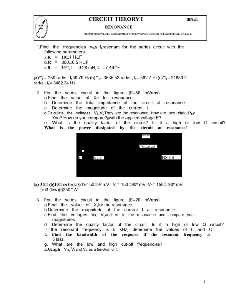 Series and Parallel Resonance | PDF | Resonance | Bandwidth (Signal Processing)