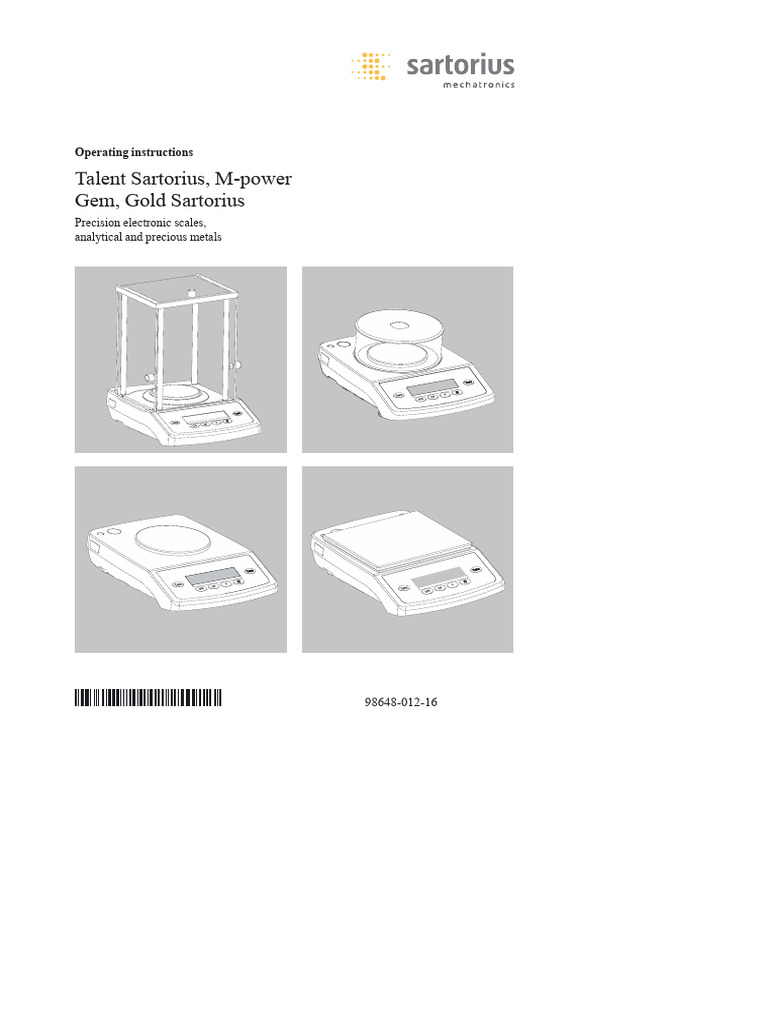 Sartorius Scale Calibration Guide | PDF | Weighing Scale | Calibration