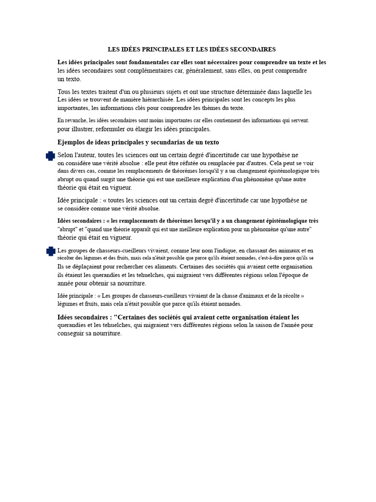 Comprendre idées principales et secondaires | PDF