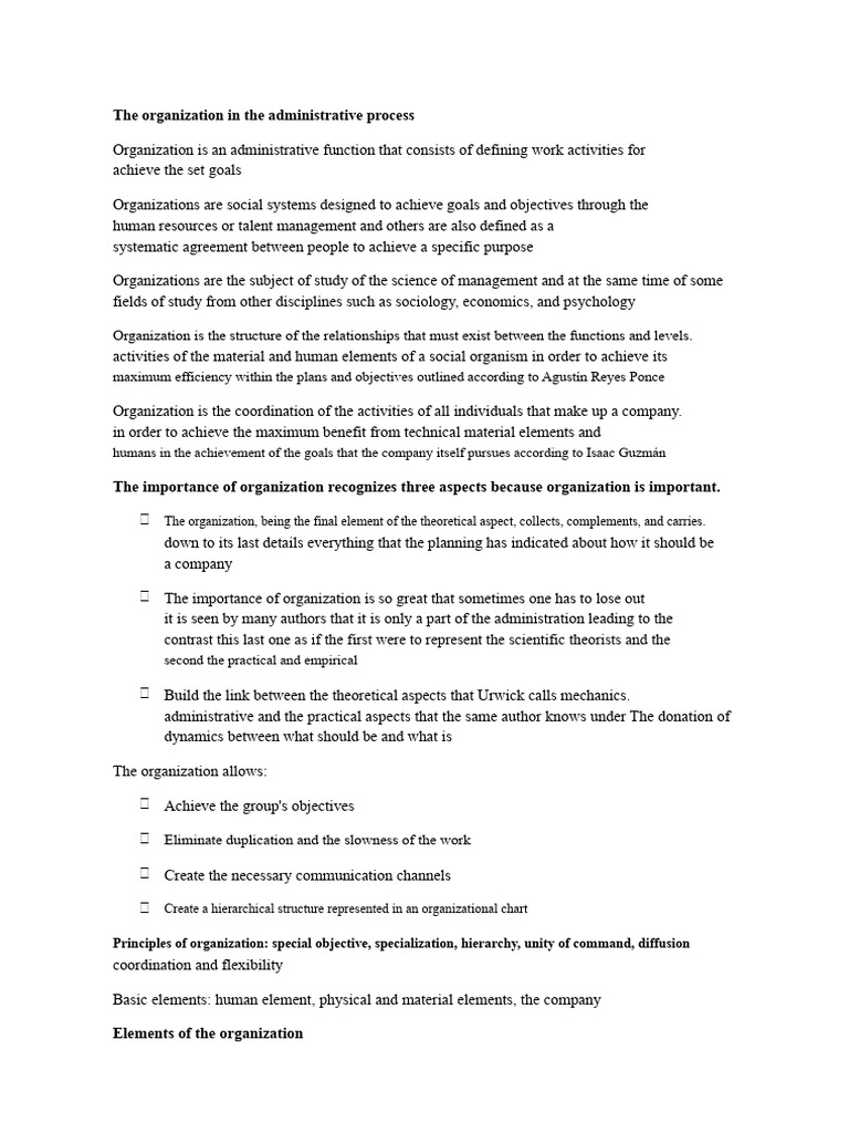 The Organization in The Administrative Process | PDF | Hierarchy ...