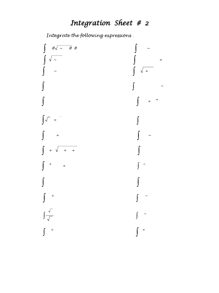 Integration Exercises and Solutions | PDF