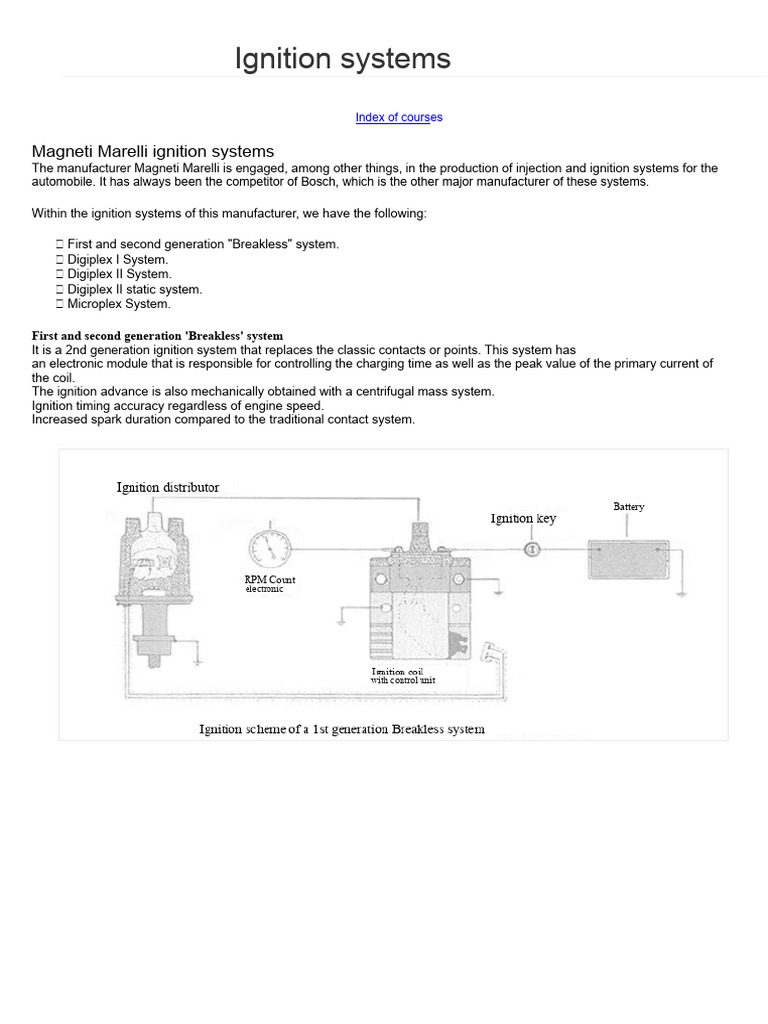 Magneti Marelli Digiplex Ignition Systems | PDF | Ignition System ...