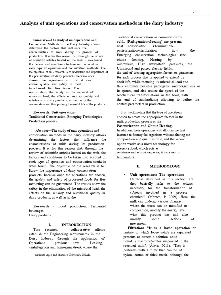 IEEE - Template - Unit Operations Analysis and Conservation Methods in ...