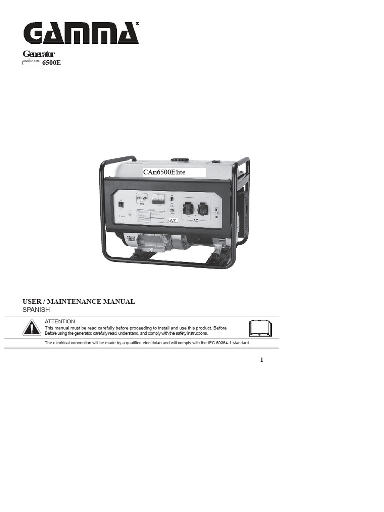 6500E Generator User Manual - Spanish | PDF | Engines | Carburetor