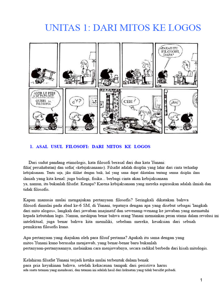 UNIT 1_DARI MITOS KE LOGOS | PDF
