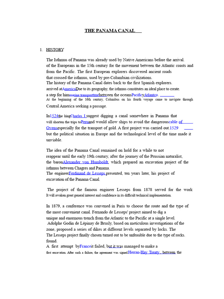 The Panama Canal | PDF | Panama Canal | Canal