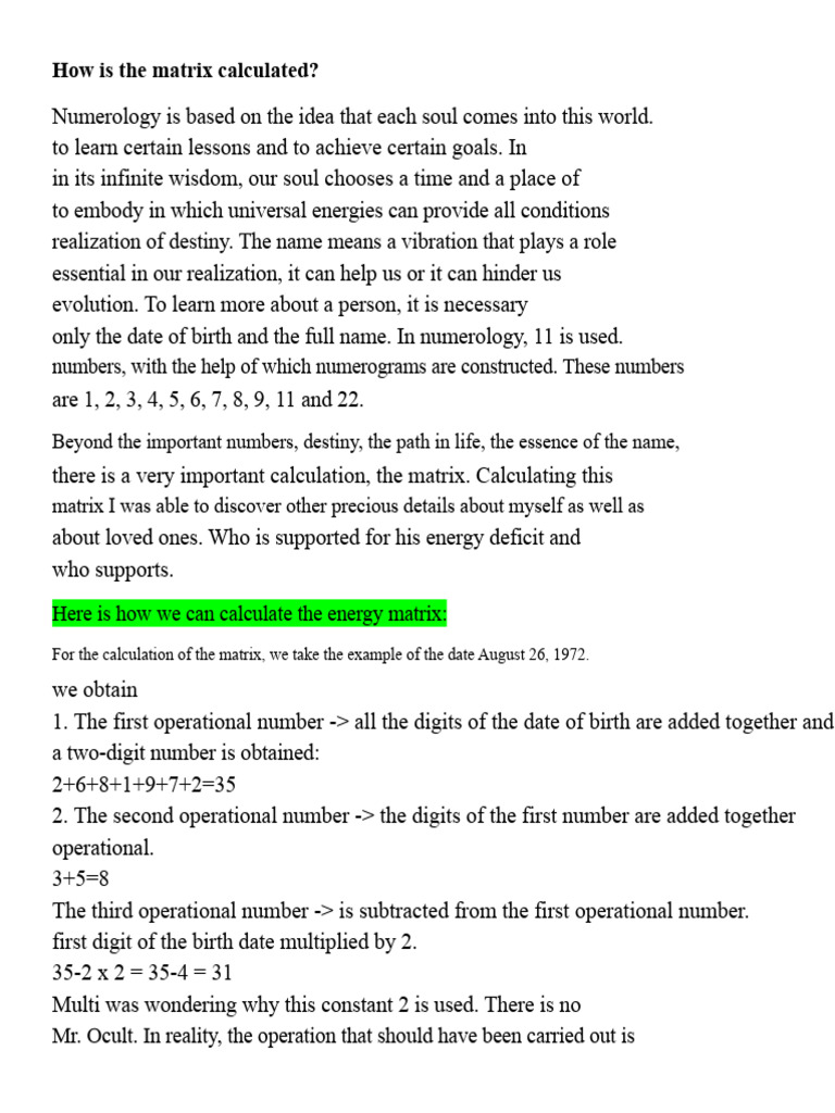 How to Calculate the Matrix | PDF | Matrix (Mathematics ...