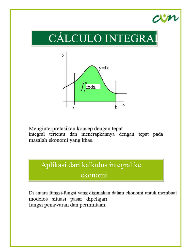 KALKULUS INTEGRAL. Aplikasi kalkulus integral dalam ekonomi | PDF