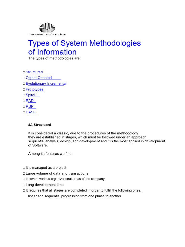 Types of Information Systems Methodologies | PDF | Software Development Process | Prototype