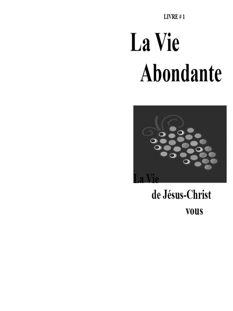Cours sur la Vie Abondante en Christ | PDF | Saint-Esprit | Jésus