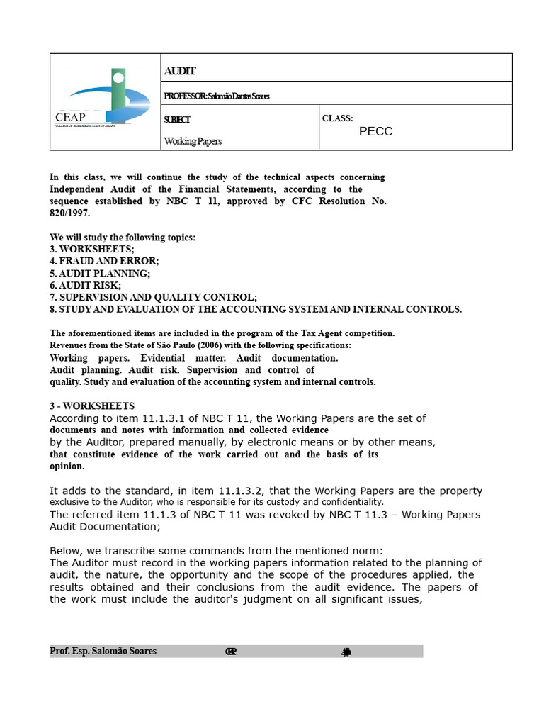 Audit-Working Papers | PDF | Audit | Financial Audit