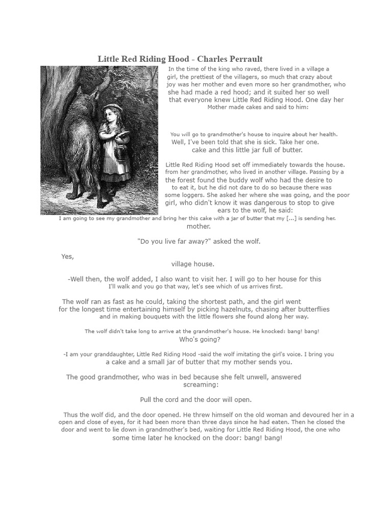 Little Red Riding Hood's Tale | PDF | Little Red Riding Hood | Folklore