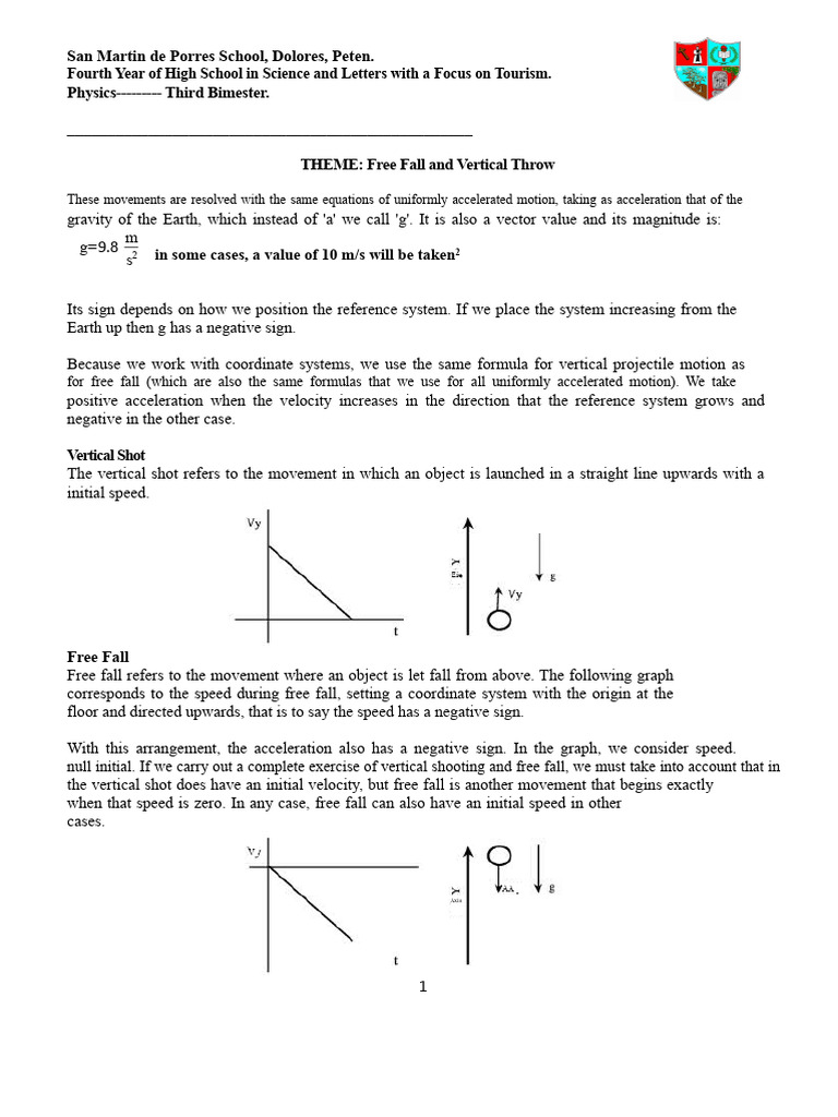 Free Fall and Vertical Throw Physics Guide | PDF | Acceleration | Change