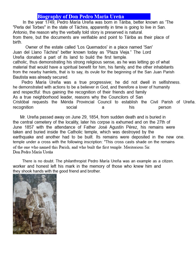 Biography of Pedro Maria Ureña | PDF | John The Baptist | Christian ...