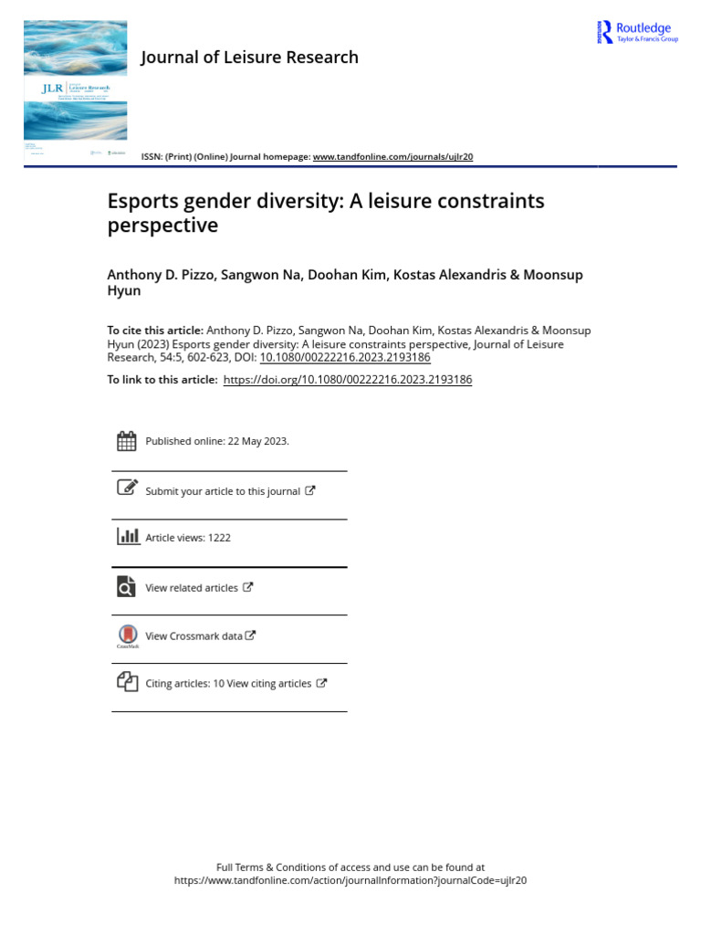 15 - Esports Gender Diversity A Leisure Constraints Perspective | PDF ...