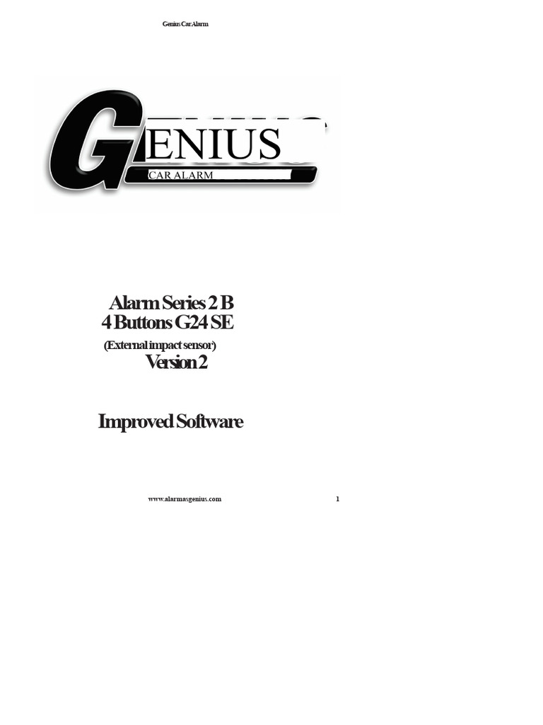 Genius Car Alarm System Overview | PDF | Remote Control | Manufactured ...