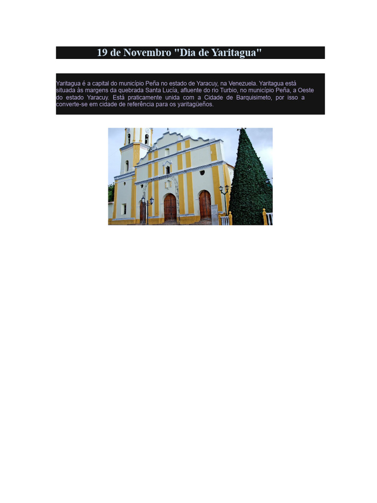 Dia de Yaritagua: Celebração Local | PDF