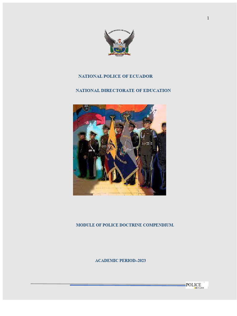 Ecuador Police Doctrine Compendium 2023 | PDF | Spanish Colonization Of ...