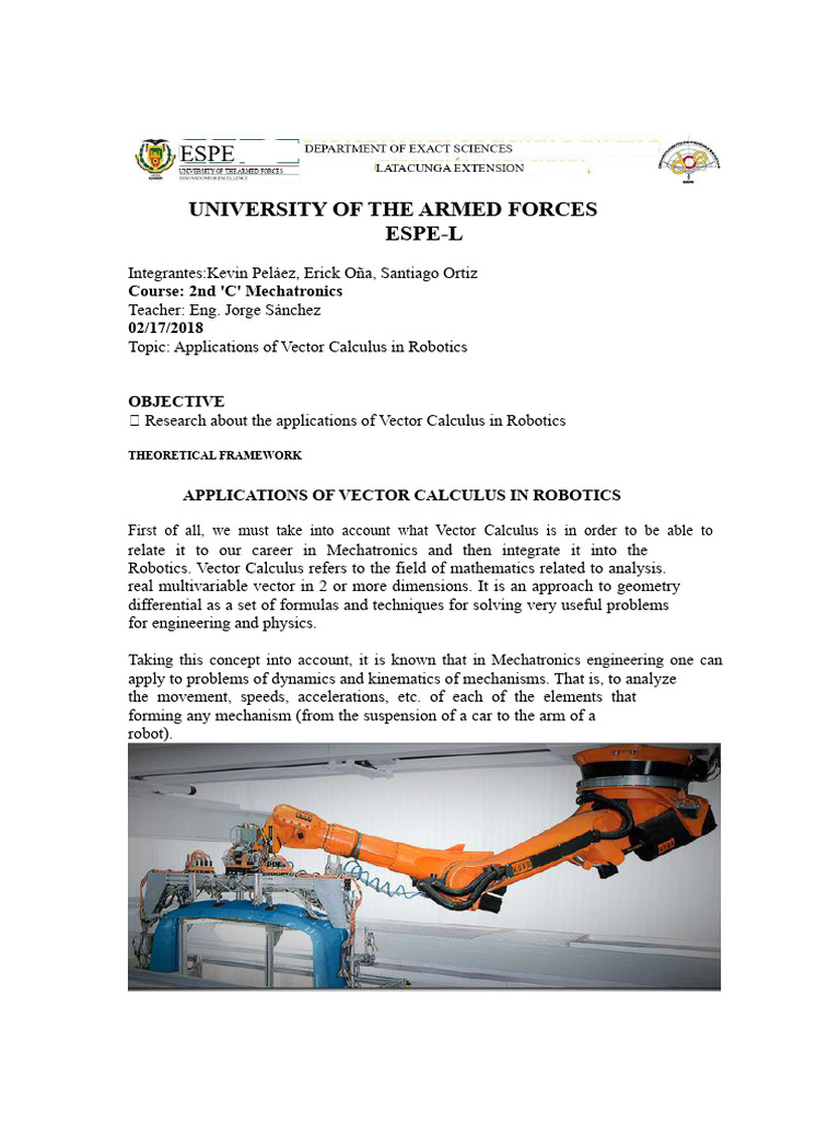 Vector Calculus in Robotics Applications | PDF | Euclidean Vector | Derivative