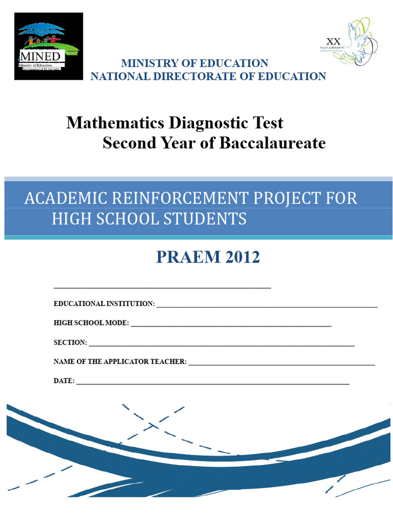 Mathematics Diagnostic Test for High School | PDF | Multiple Choice ...