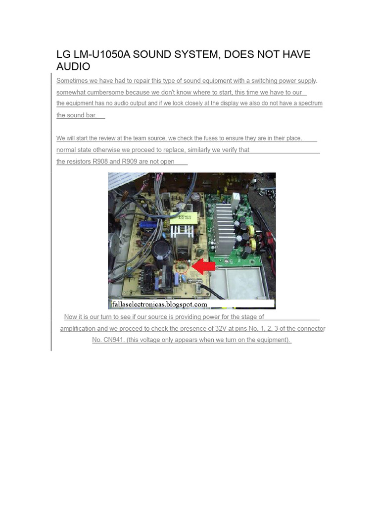 LG LM-U1050A No Audio Repair Guide | PDF | Amplifier | Power Supply