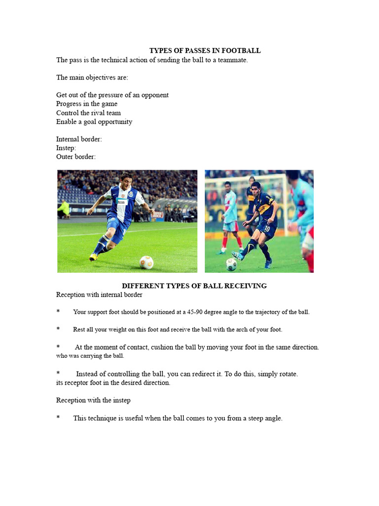Types of Passes in Football | PDF | Foot