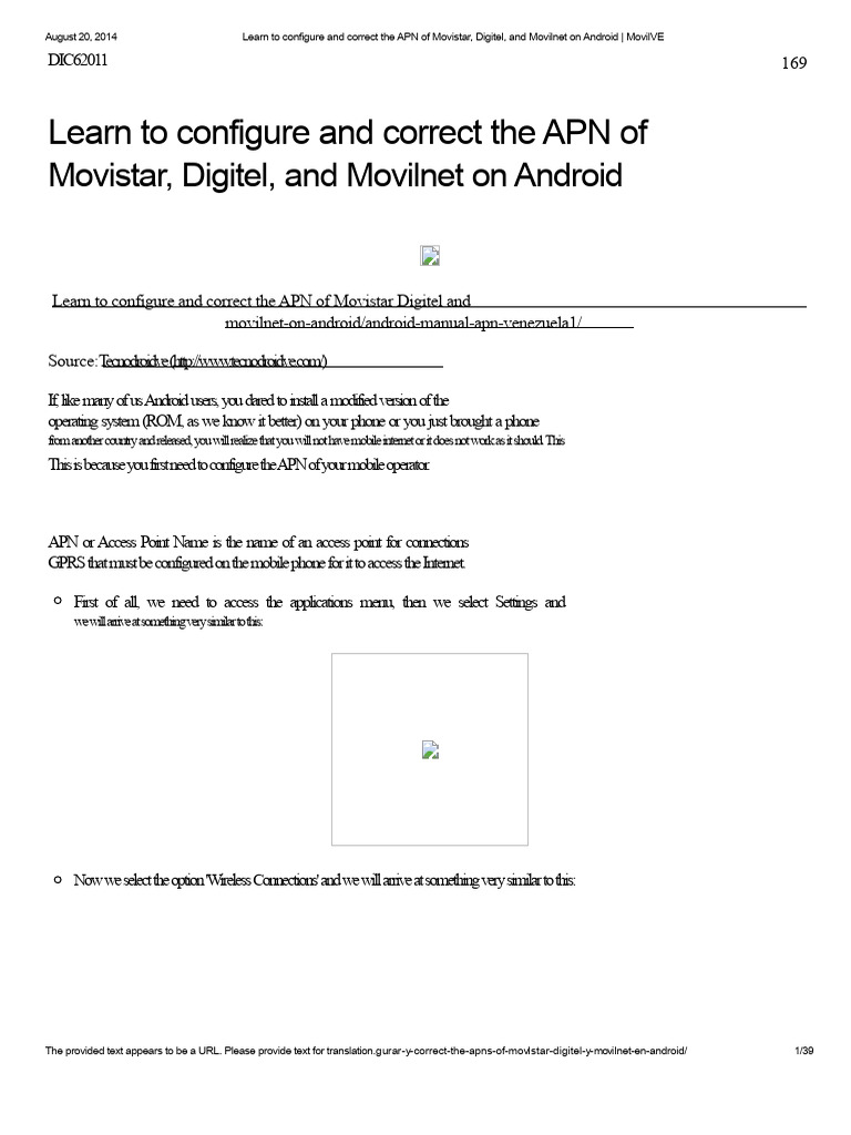 Learn To Configure and Correct The APN of Movistar, Digitel, and ...