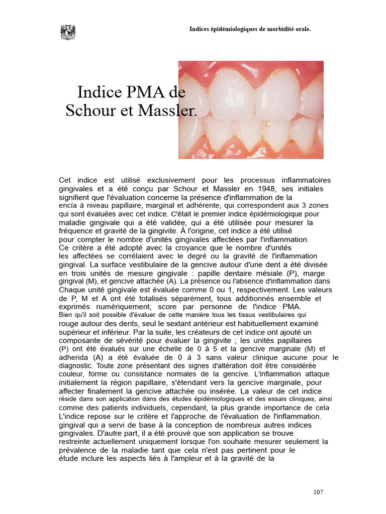 Indice Gingival de Schour Et Massler | PDF | Branches de la dentisterie ...