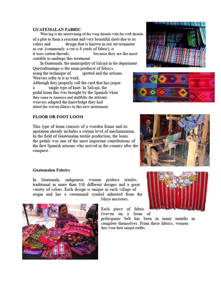 10 Guatemalan Fabric | PDF | Weaving | Loom