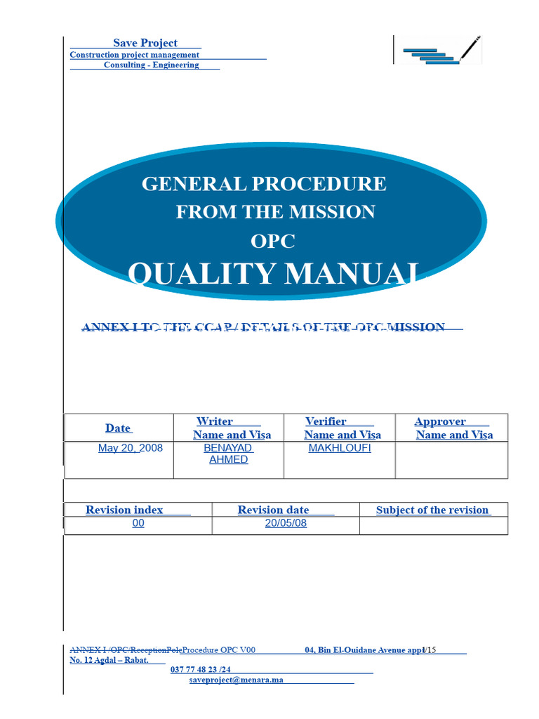 OPC Mission in Construction Management | PDF