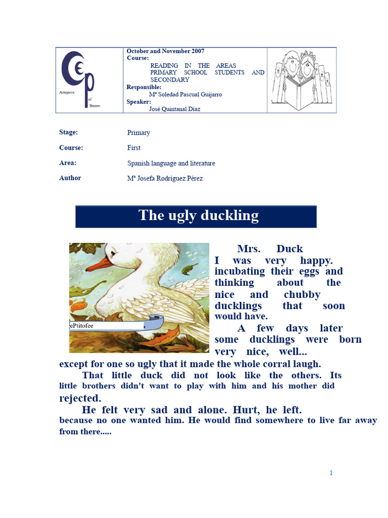 UD-The Ugly Duckling | PDF | Vocabulary | Duck